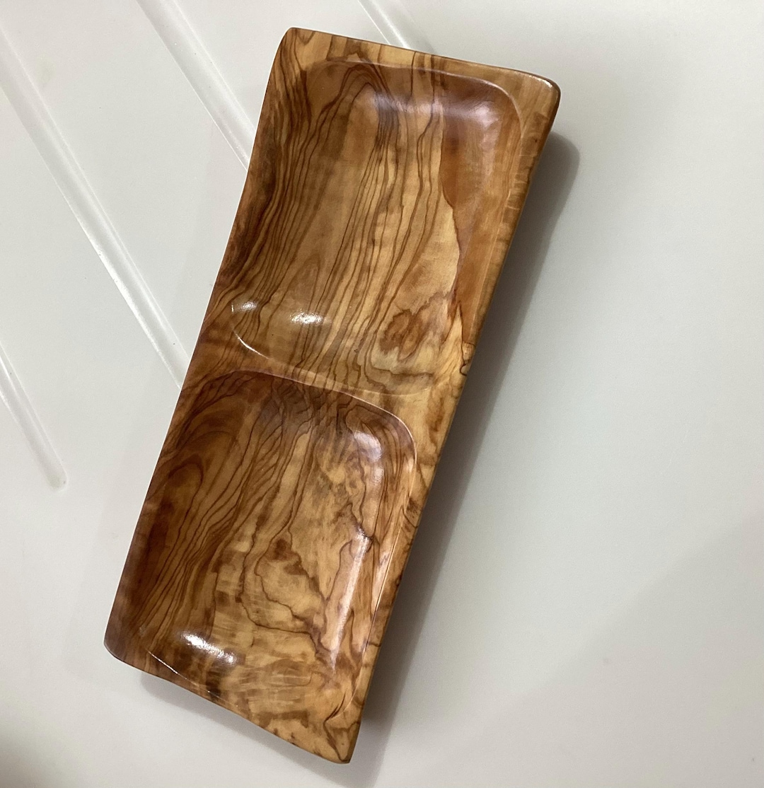 Hand Crafted Cyprus Olive Wood Serving Platter: Rustic Nibbles Tray - Etsy
