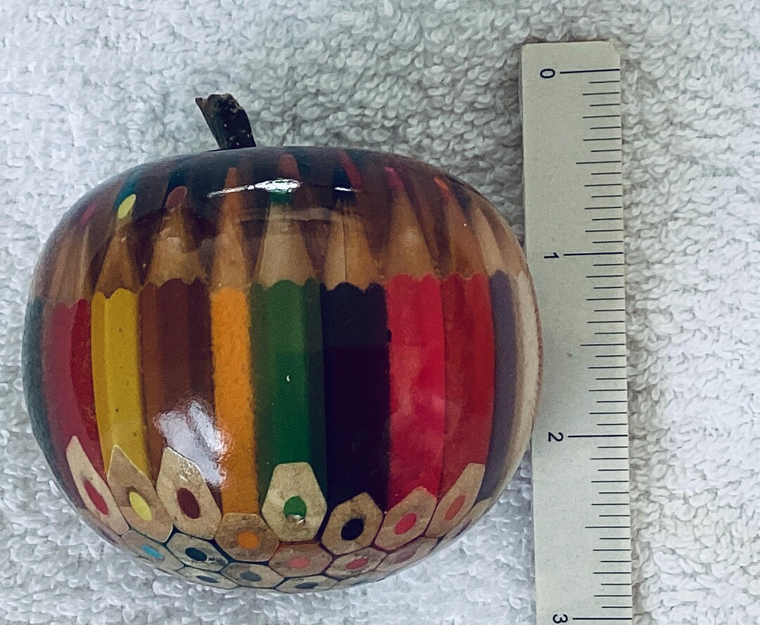 Hand Turned Resin Apple Sculpture: Colored Pencil Wood Art - Etsy