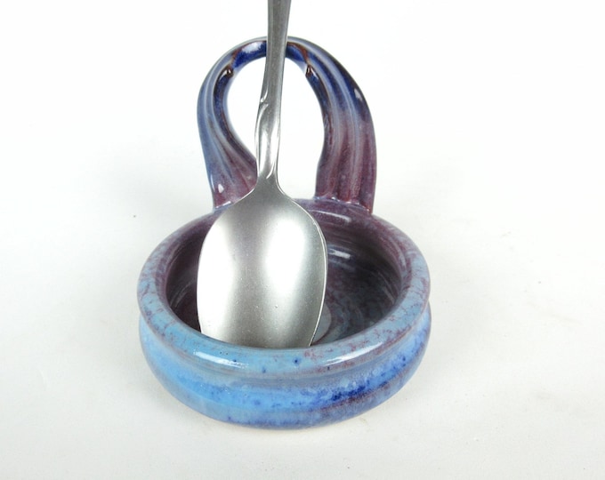 Glazed Ceramic Upright Coffee Spoon Holder, Vertical Teaspoon Rest ...