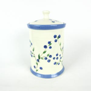 Canister Jars With Handpainted Blueberry Design, Blue and White Jars ...