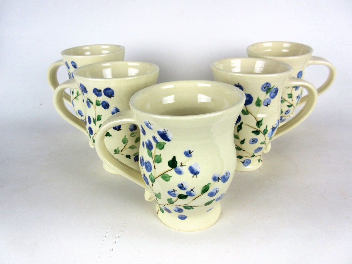 Blueberry Pottery Mug Ceramic Mug Coffee Mug Coffee Cup | Etsy