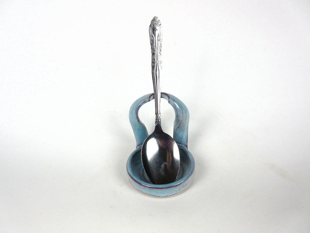 Ceramic Upright Spoon Rest, Handmade Pottery Standing Spoon Holder ...