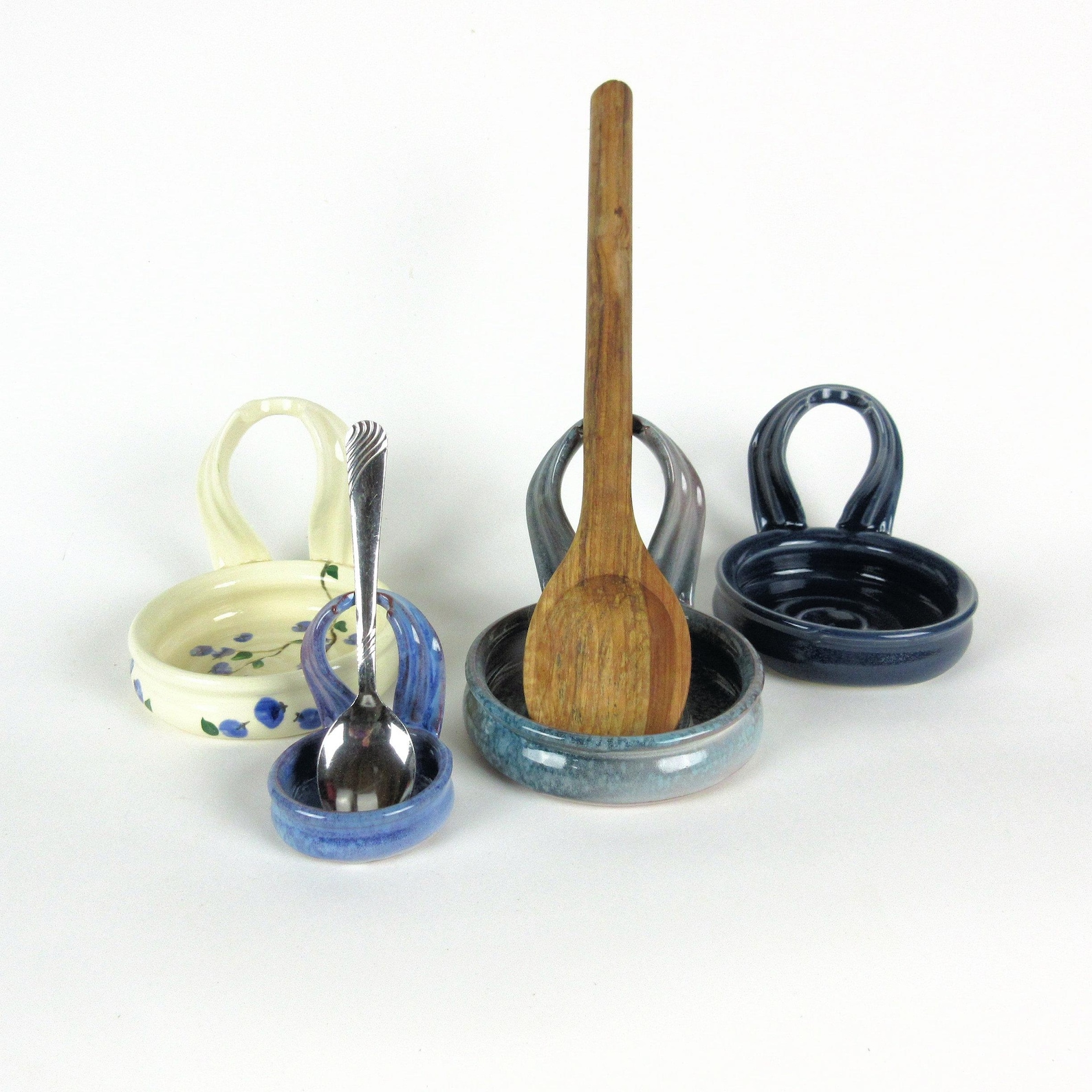 Custom Ceramic Standing Spoon Holder, Upright Handmade Pottery Vertical ...