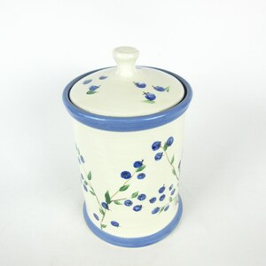 Canister Jars With Handpainted Blueberry Design, Blue and White Jars ...