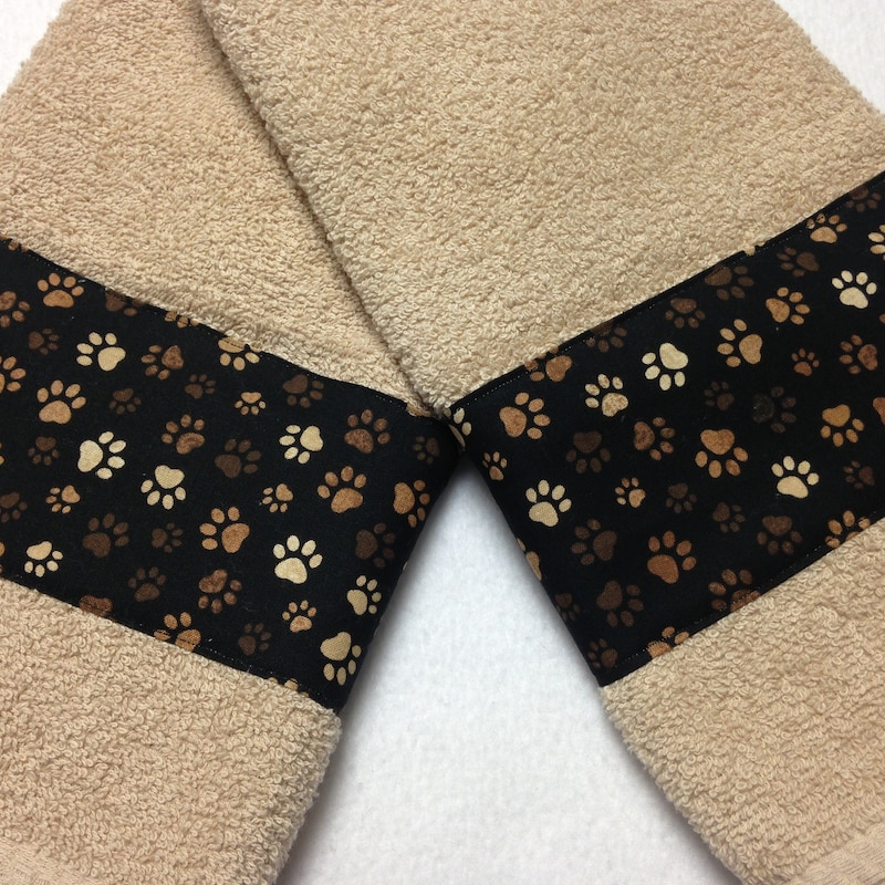 Paw Print Bath Hand Towel - Etsy