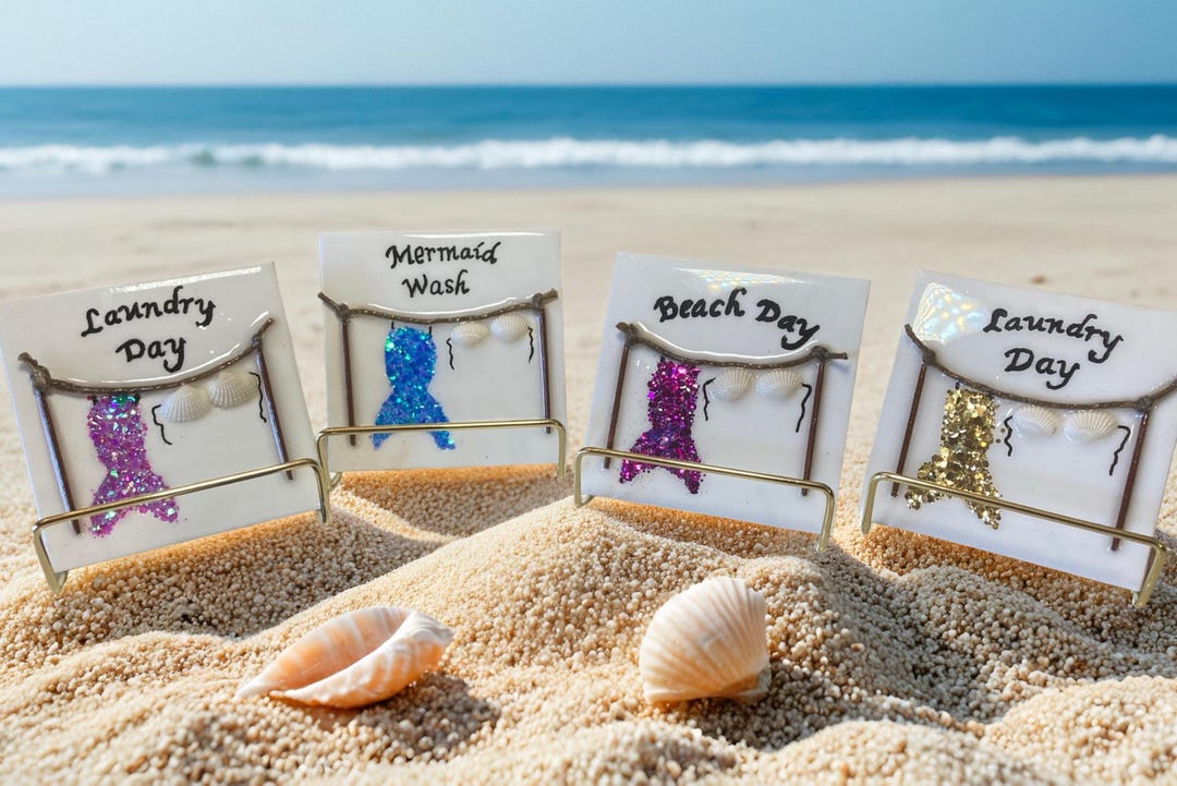 Mermaid Art/ Mermaid Magnets/ Mermaid Gift/ Shell Decor/ Shell Magnets ...