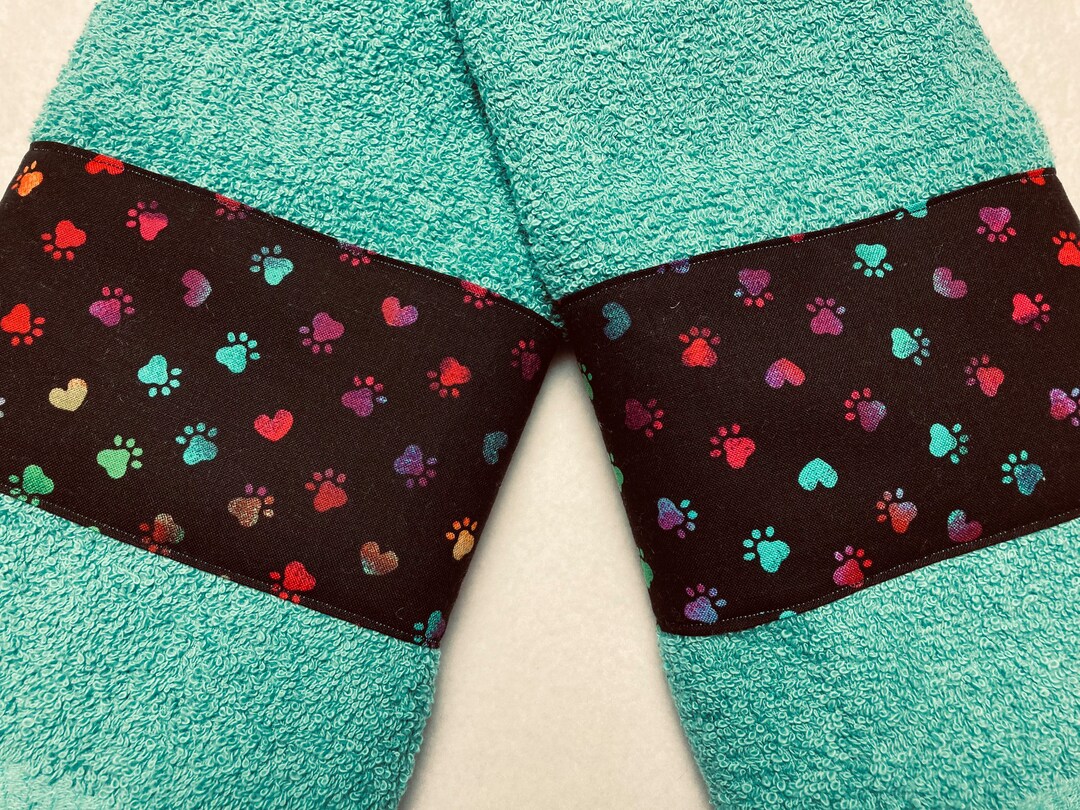 Paw Print Towels/ Pet Lovers Hand Towel Set/bath Towel/combo - Etsy
