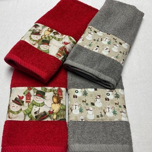 Snowmen Hand Towel Set - Etsy