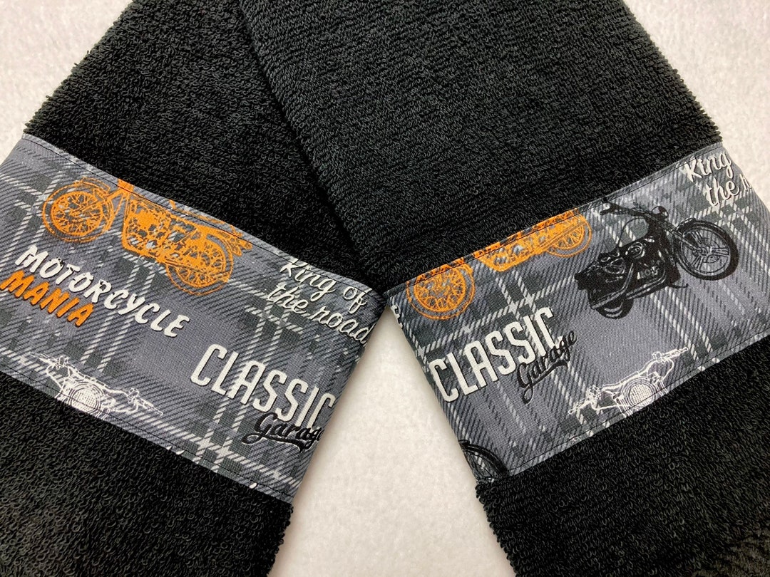 Motorcycle Hand Towel Set/motorcycle Bath Towels/ Combo - Etsy
