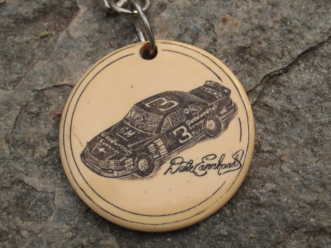 Dale Earnhardt #3 NASCAR Driver Scrimshaw Style Keychain - Etsy