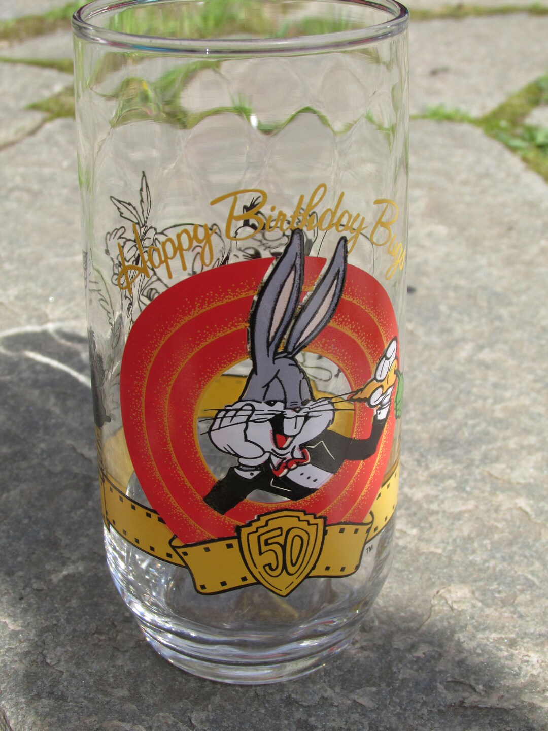 Bugs Bunny 50th Anniversary Cartoon Warner Bros Libby Drinking Glass Vintage - Etsy
