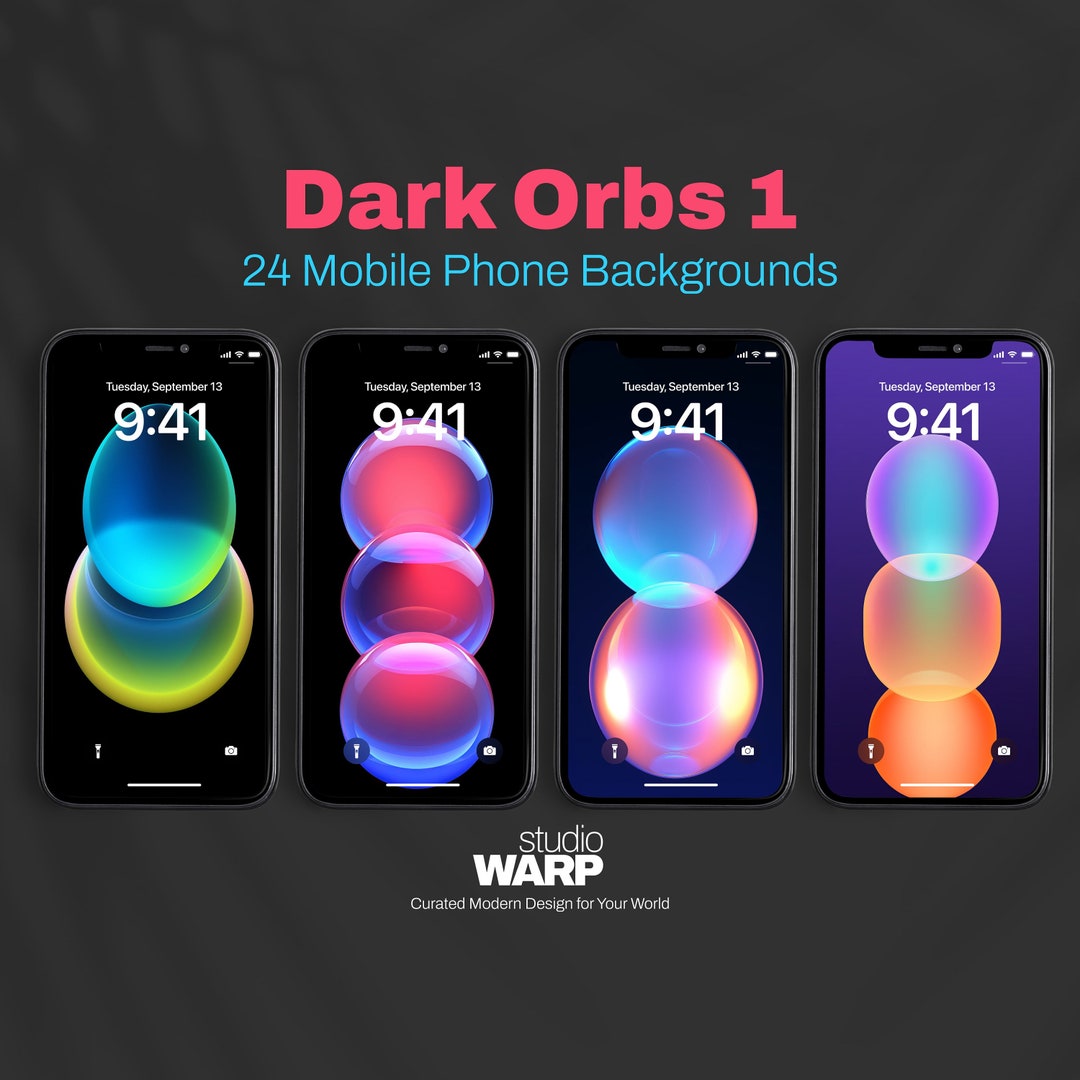 Dark Orb Series 1: 24 Bright Minimal Modern Wallpapers. Aesthetic ...