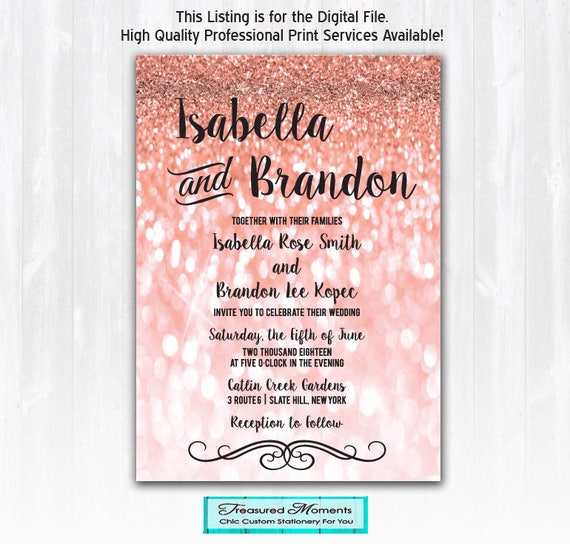 Diy Glitter Wedding Invitations