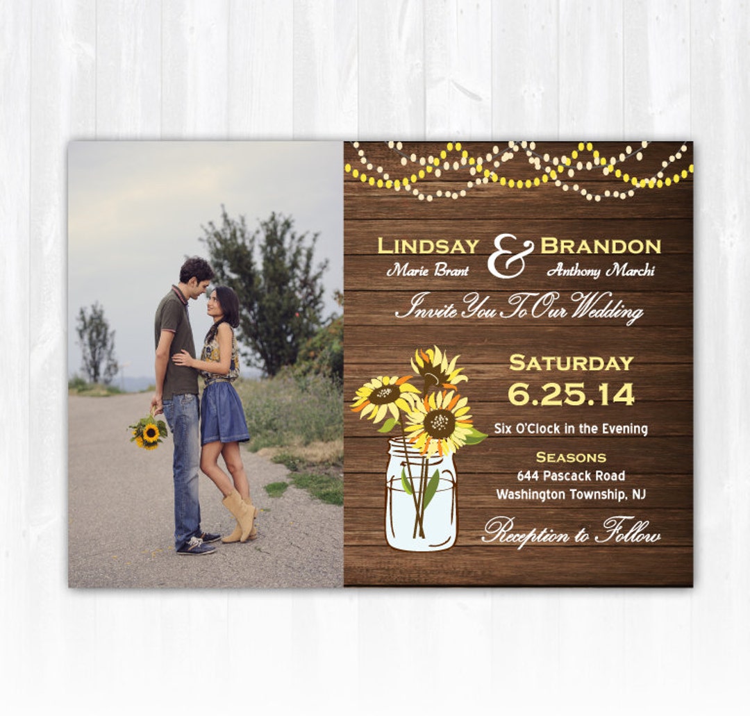 Sunflower Wedding Invitation DIY PRINTABLE Digital File or Print (extra ...