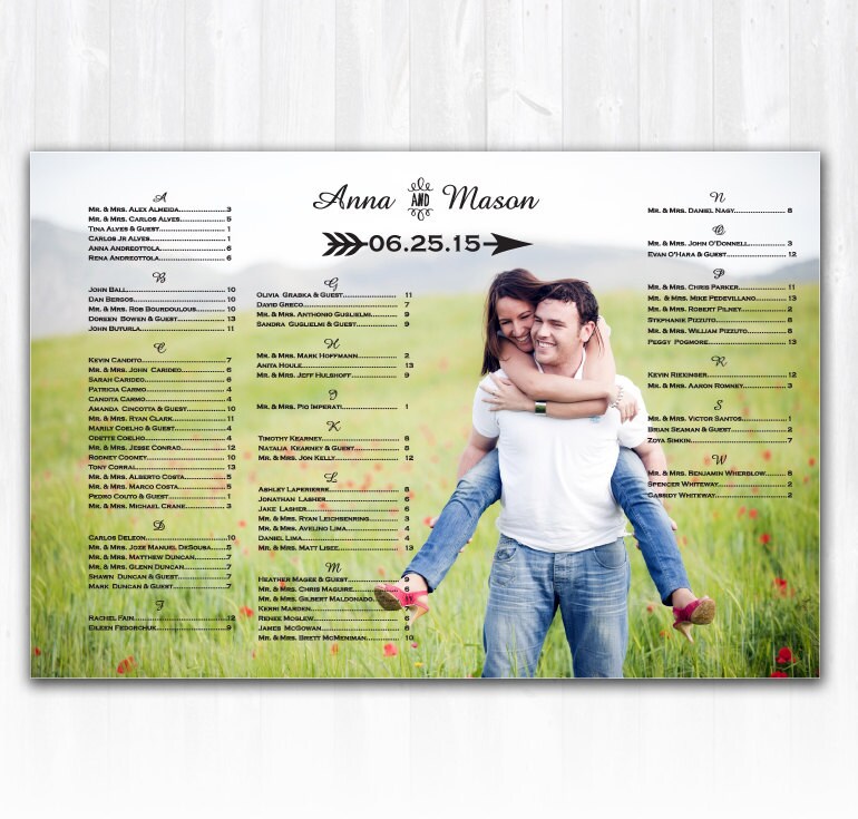 Photo Wedding Seating Chart DIY PRINTABLE Digital File Wedding | Etsy