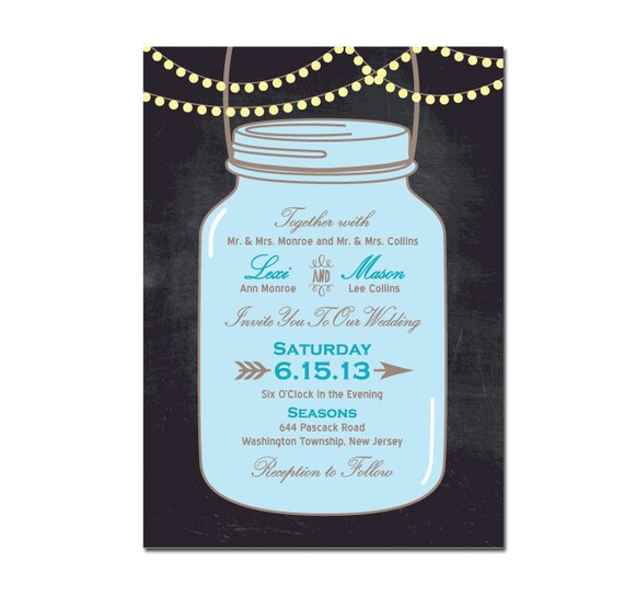 Diy Mason Jar Printable Invitation
