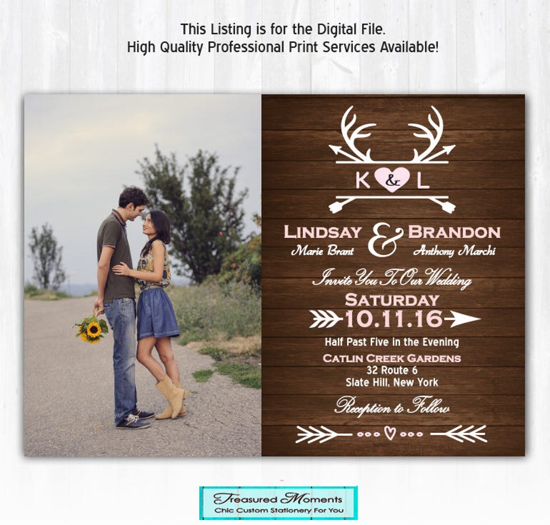 Deer Wedding Invitation DIY PRINTABLE Digital File or Print+ Floral ...