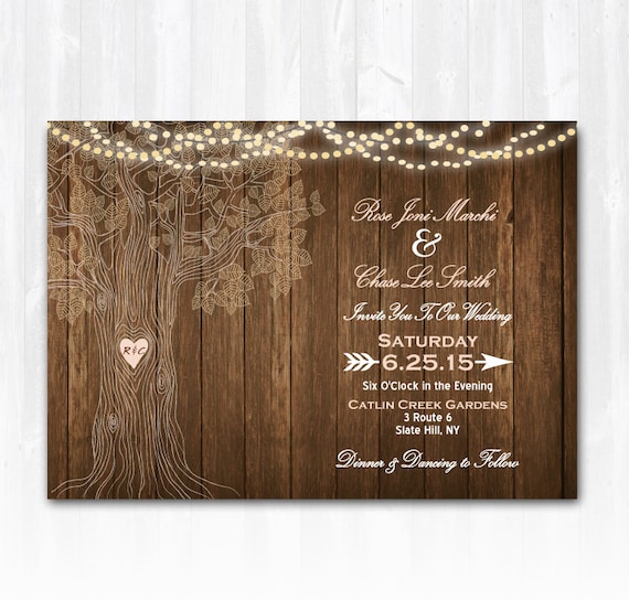 Rustic Tree Wedding Invitations