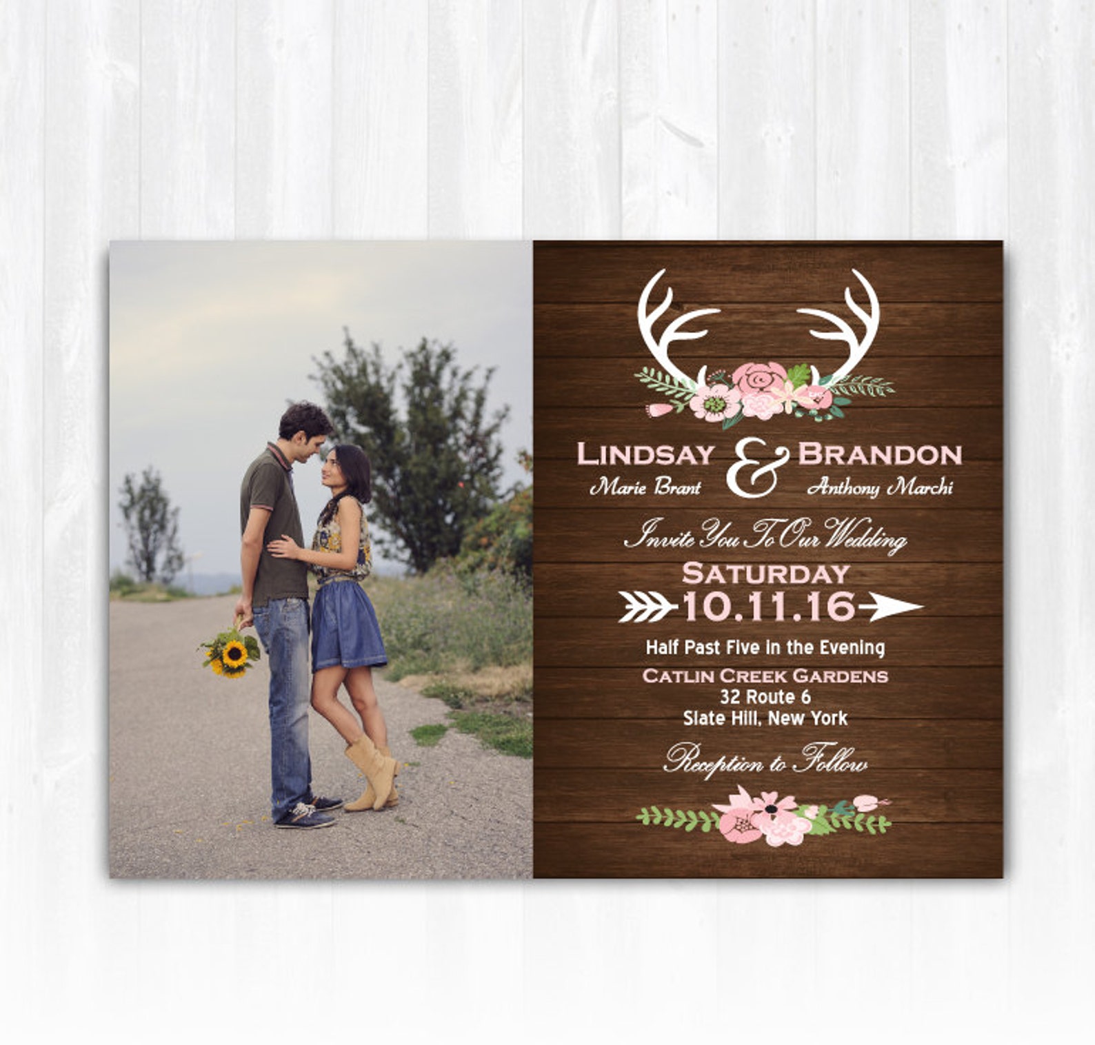 Deer Wedding Invitation DIY PRINTABLE Digital File or Print | Etsy