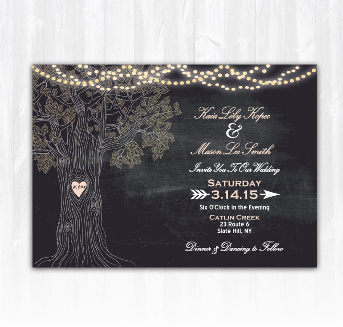 Rustic Tree Wedding Invitation DIY PRINTABLE Digital File or - Etsy
