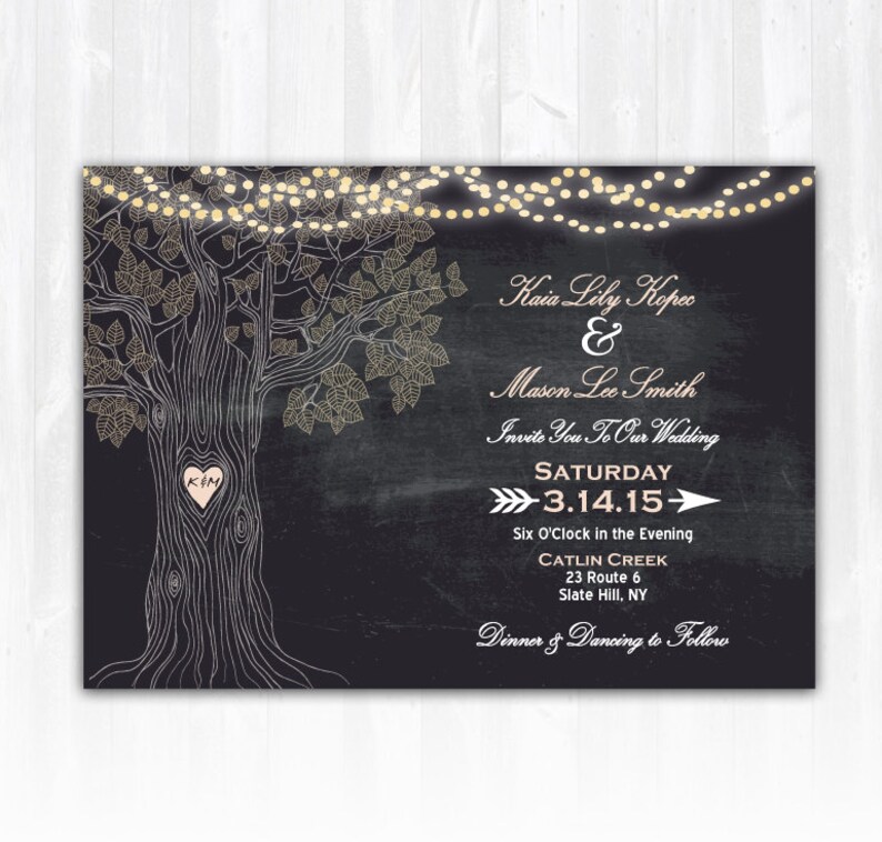 Rustic Tree Wedding Invitation DIY PRINTABLE Digital File or - Etsy