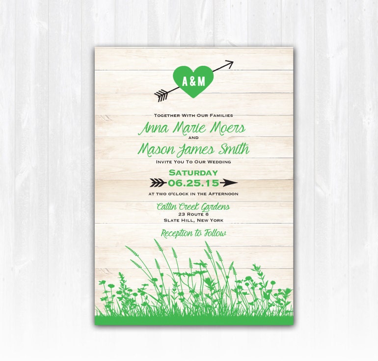 Country Wedding Invitation DIY PRINTABLE Digital File or Print | Etsy