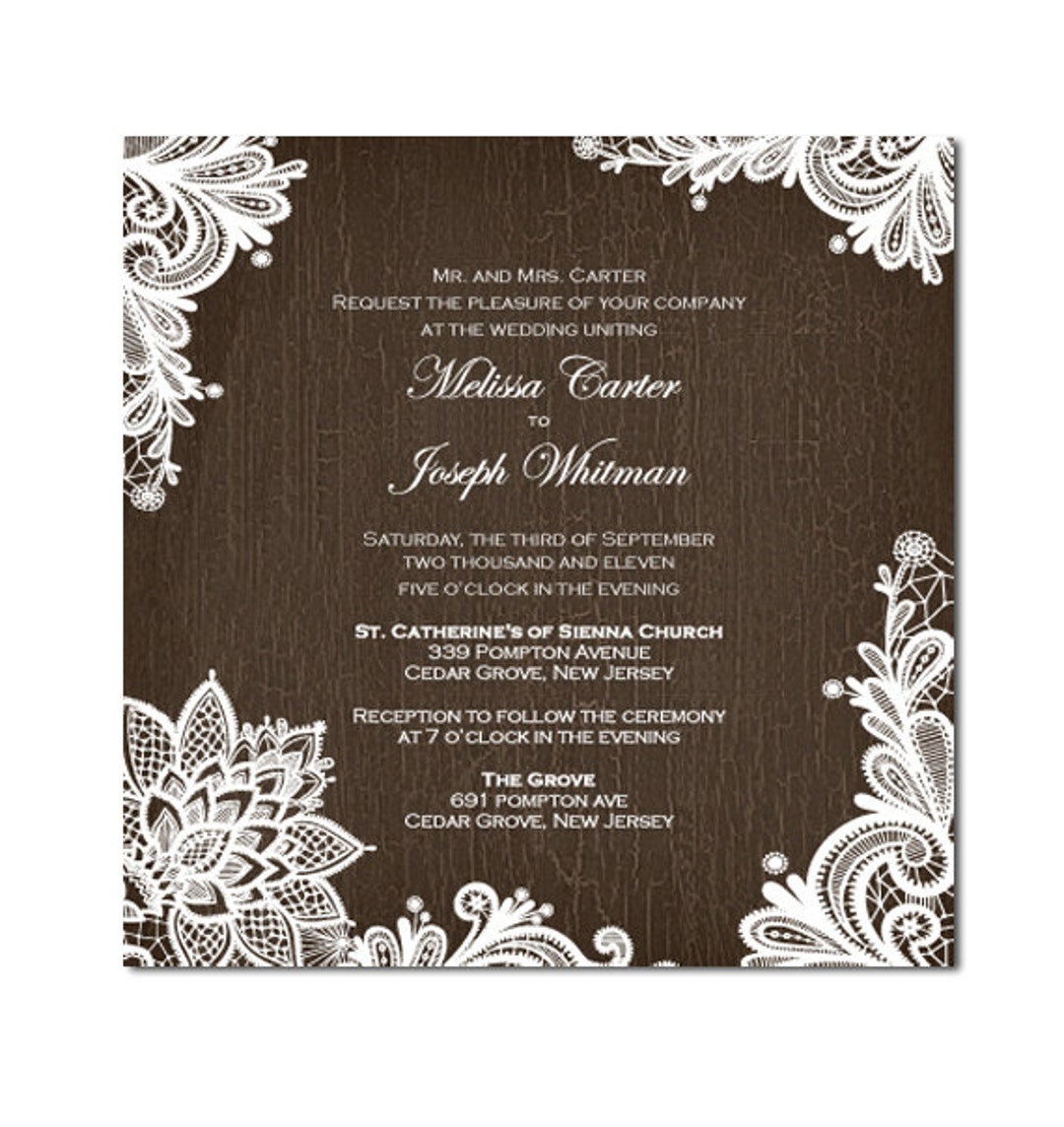 Diy Lace Wedding Invitations