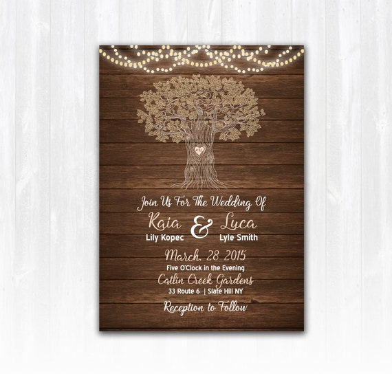 Rustic Tree Wedding Invitation Template Printable We Do Rustic Wedding