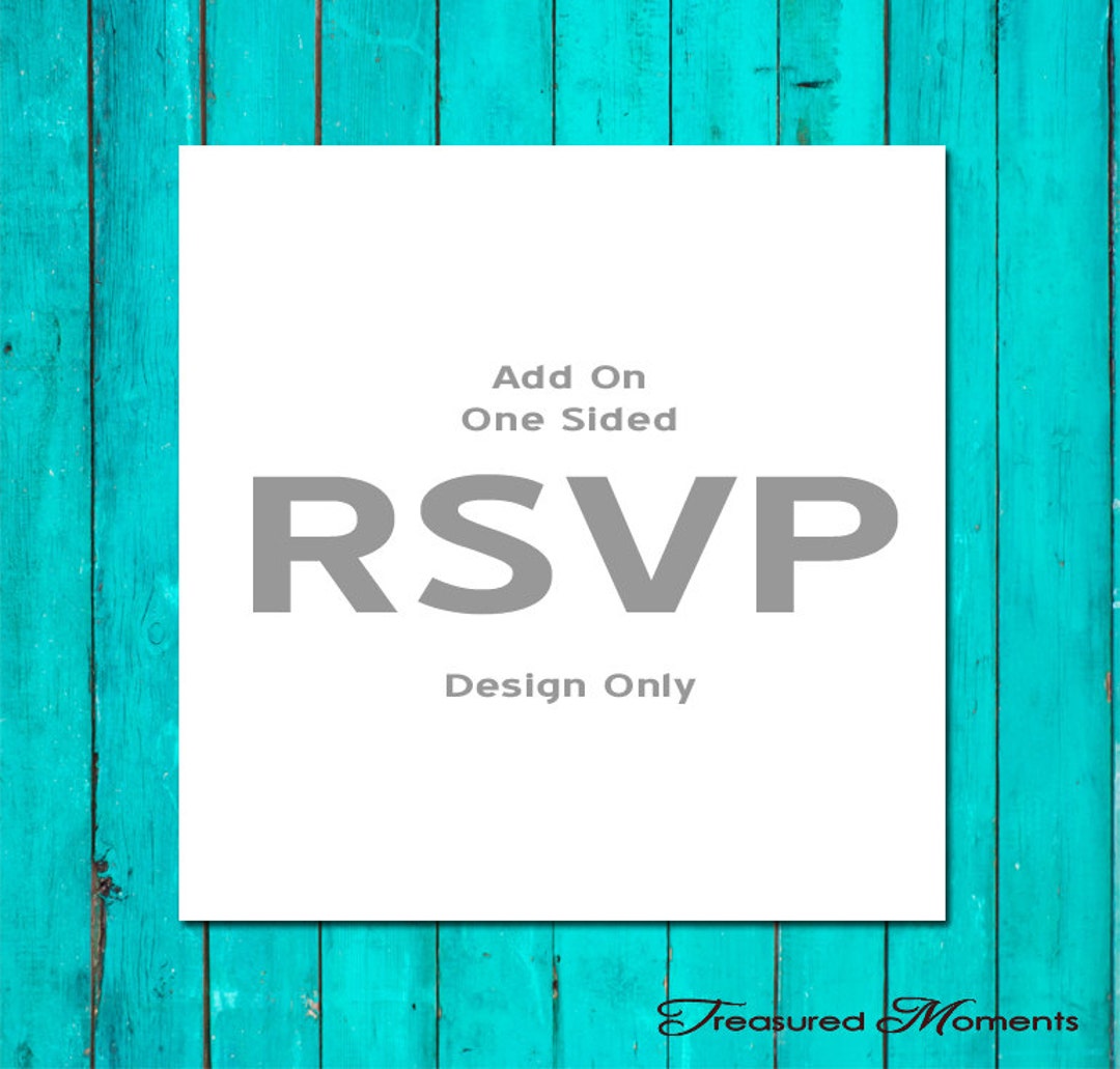 Add on One Sided RSVP Design Only Wedding RSVP Wedding Response Card - Etsy