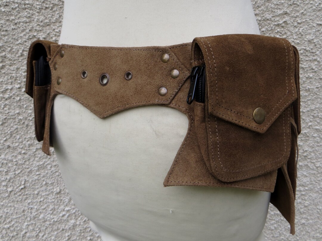 Festival Utility Belt Steampunk Hippie Psytrance Style in Suede ...