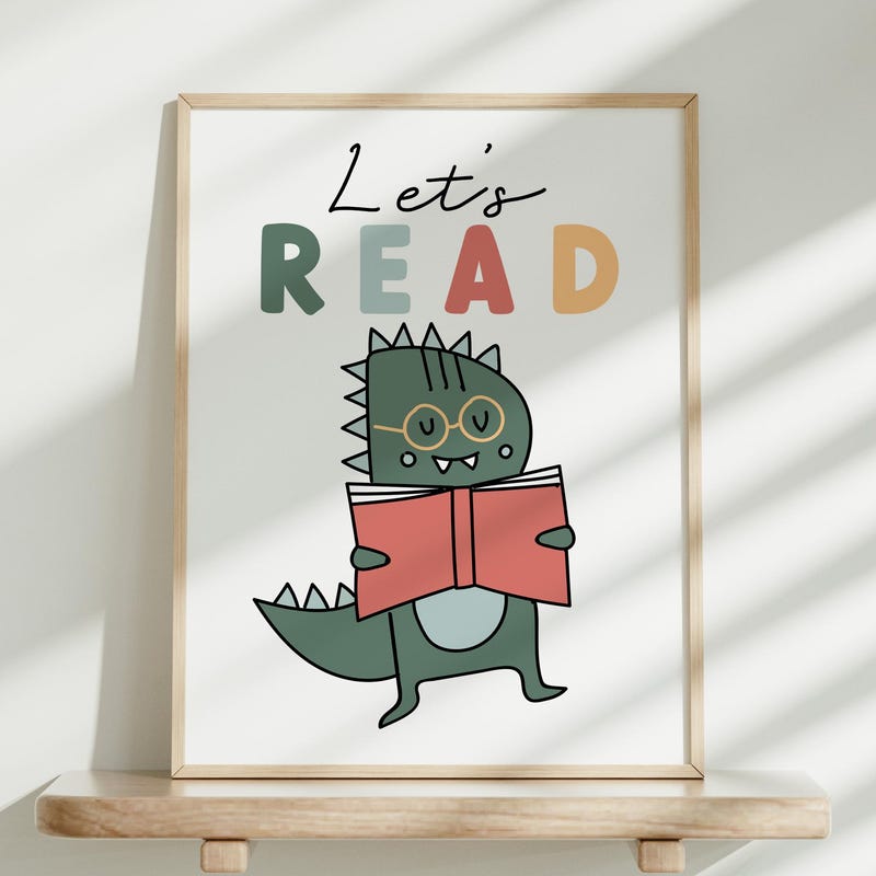 Dinosaur Reading Decor - Etsy