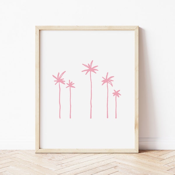 Pink Palm Trees - Etsy