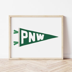 PNW Pennant Print: Vintage Pacific Northwest Wall Art (digital Download ...