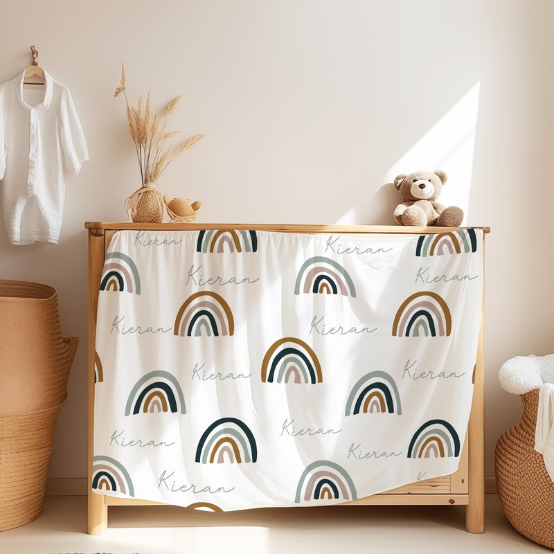 Neutral Rainbow Baby Blanket - Etsy