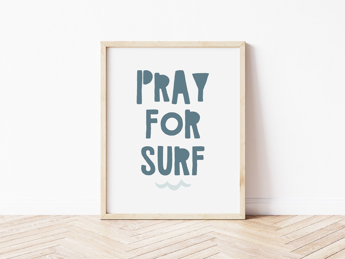 Pray for Surf Printable Wall Art surf Art for Kids Bedroom - Etsy