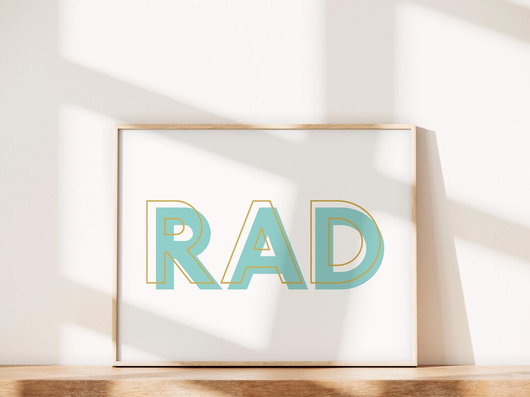 Rad Art Print Download, Rad Wall Art Printable for Boys Room Decor ...