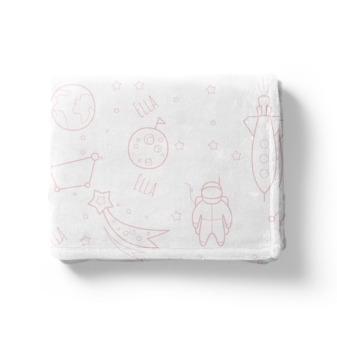 Outer Space Personalized Baby Blanket / Baby Girl Swaddle Blanket ...