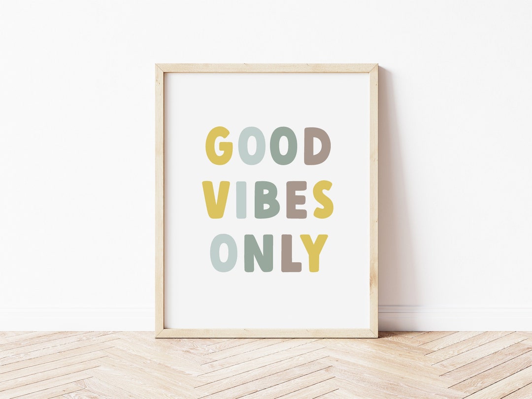 Good Vibes Only Wall Art for Kids Room or Baby Nursery boho Colors ...