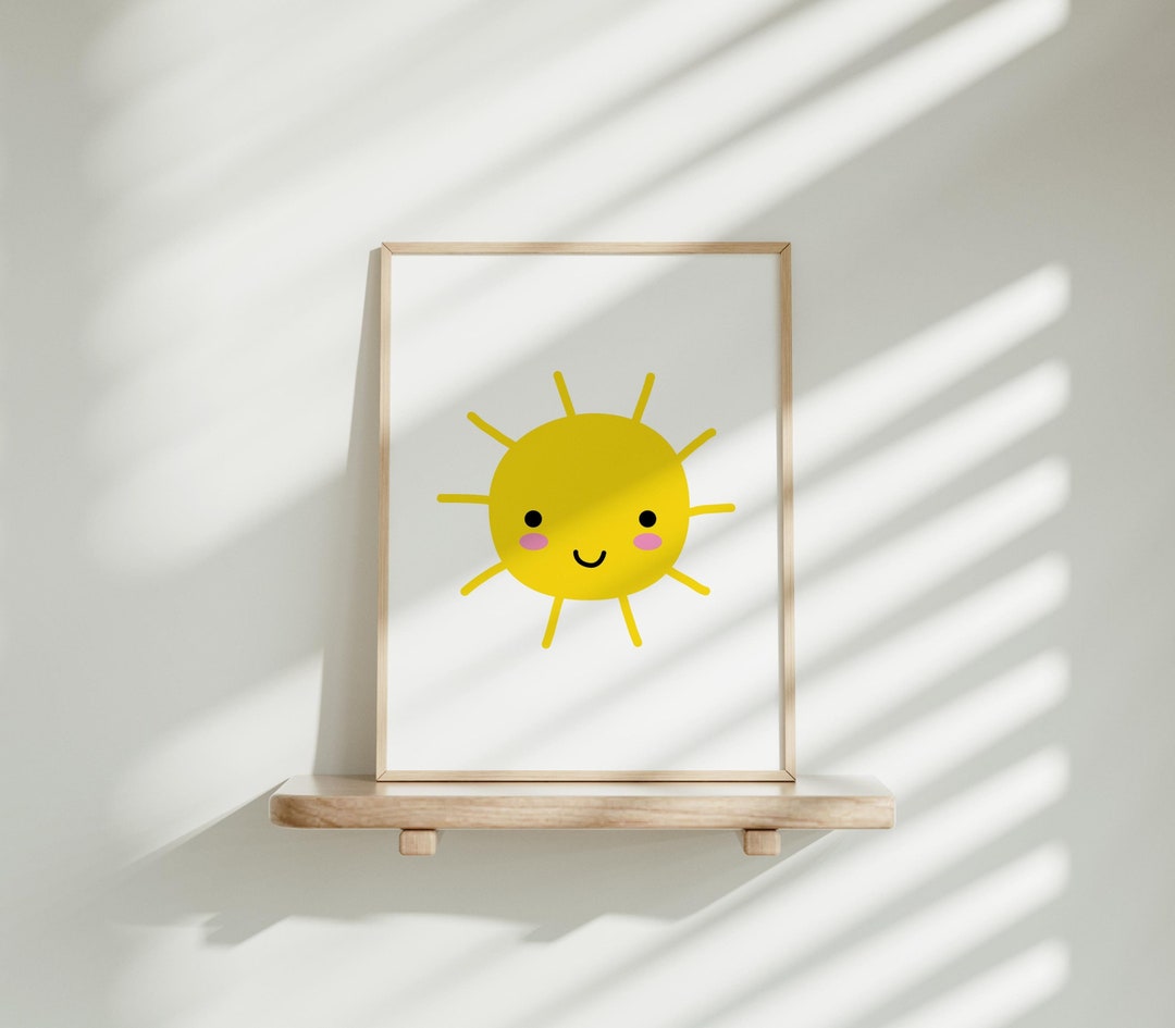 Smiling Sun Print: Happy Sunshine Kids Bedroom Decor (digital Download ...