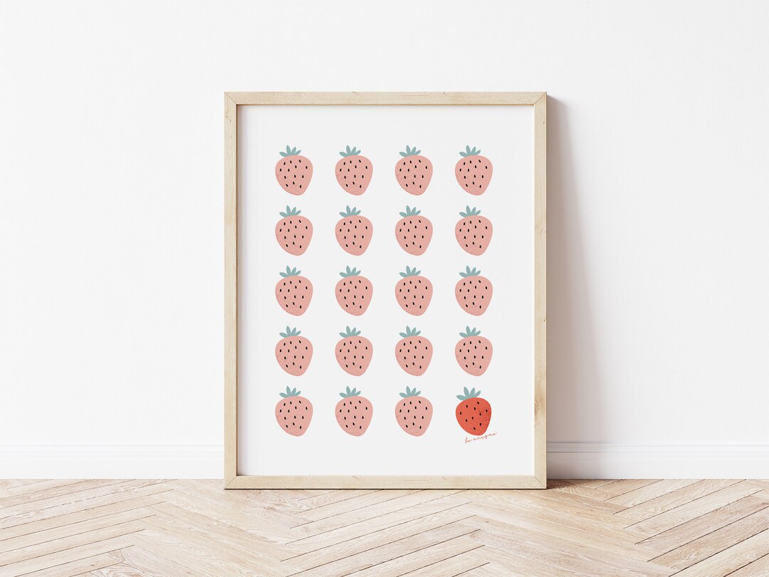 Modern Strawberry Wall Art be Unique Rows of Strawberries Wall Art for ...