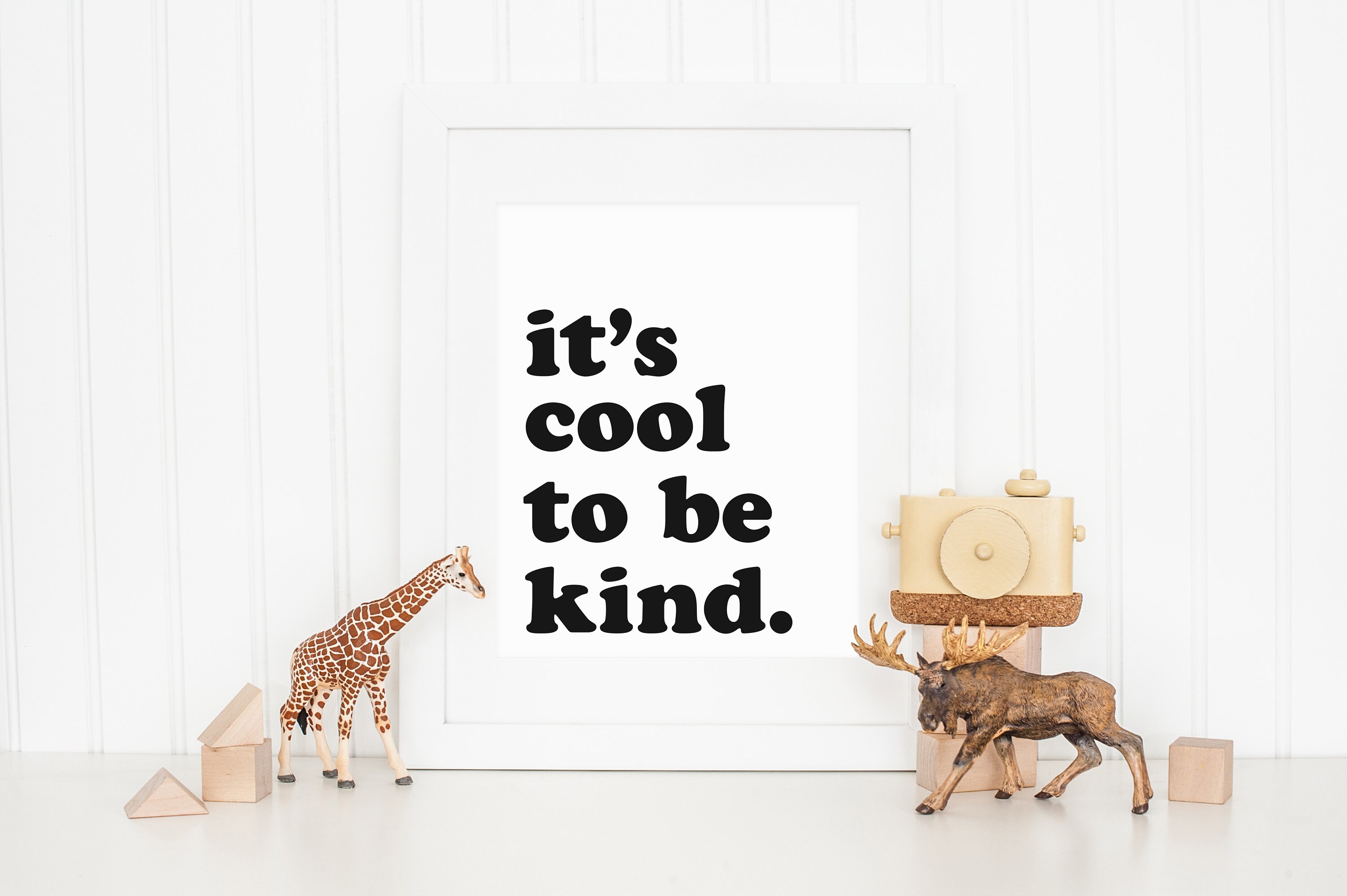 It's Cool to Be Kind Print / Black and White Wall Art for | Etsy