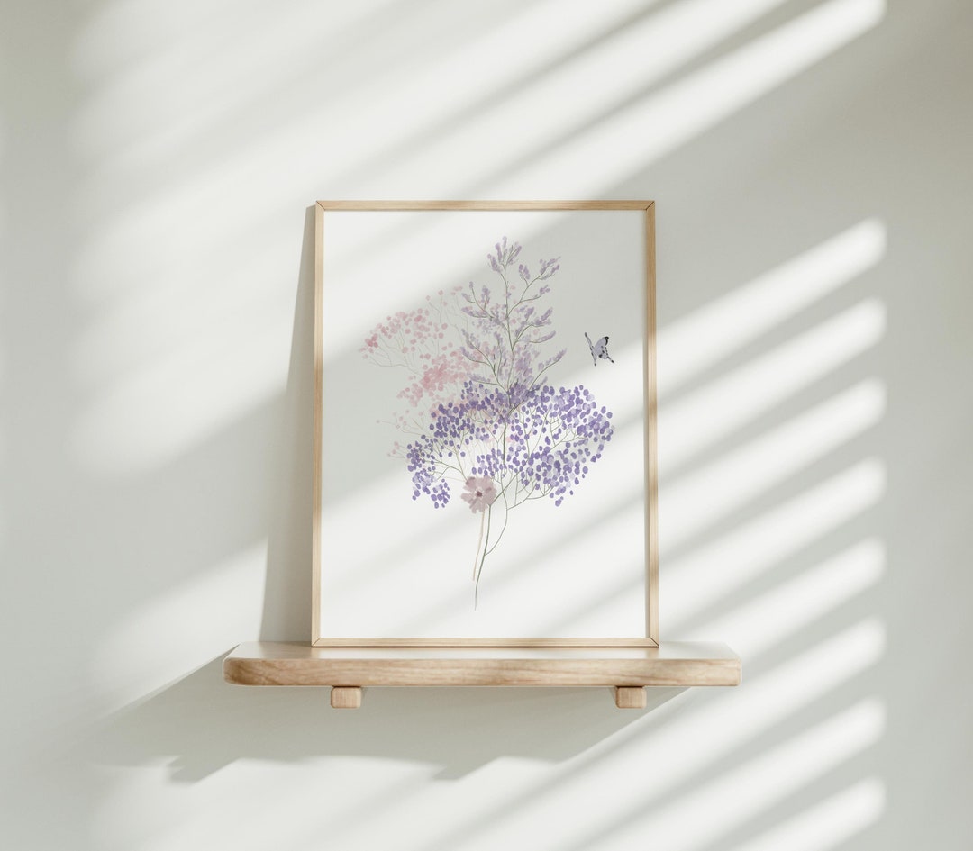 Watercolor Wildflower Printable Kids Wall Art, Boho Floral Art for ...