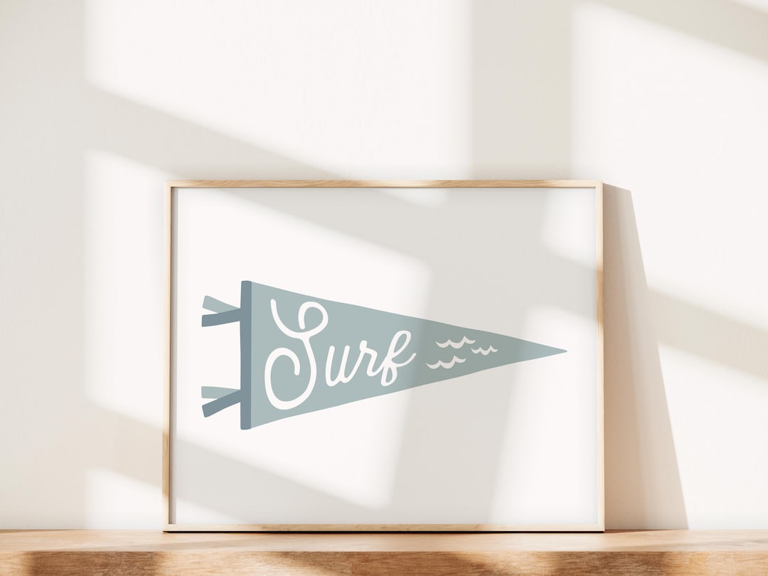 Surf Pennant Flag Print: Kids Room Wall Art (digital Download) - Etsy