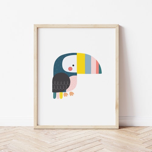 Mid Century Modern Wall Art Toucan Print Tropical Decor - Etsy