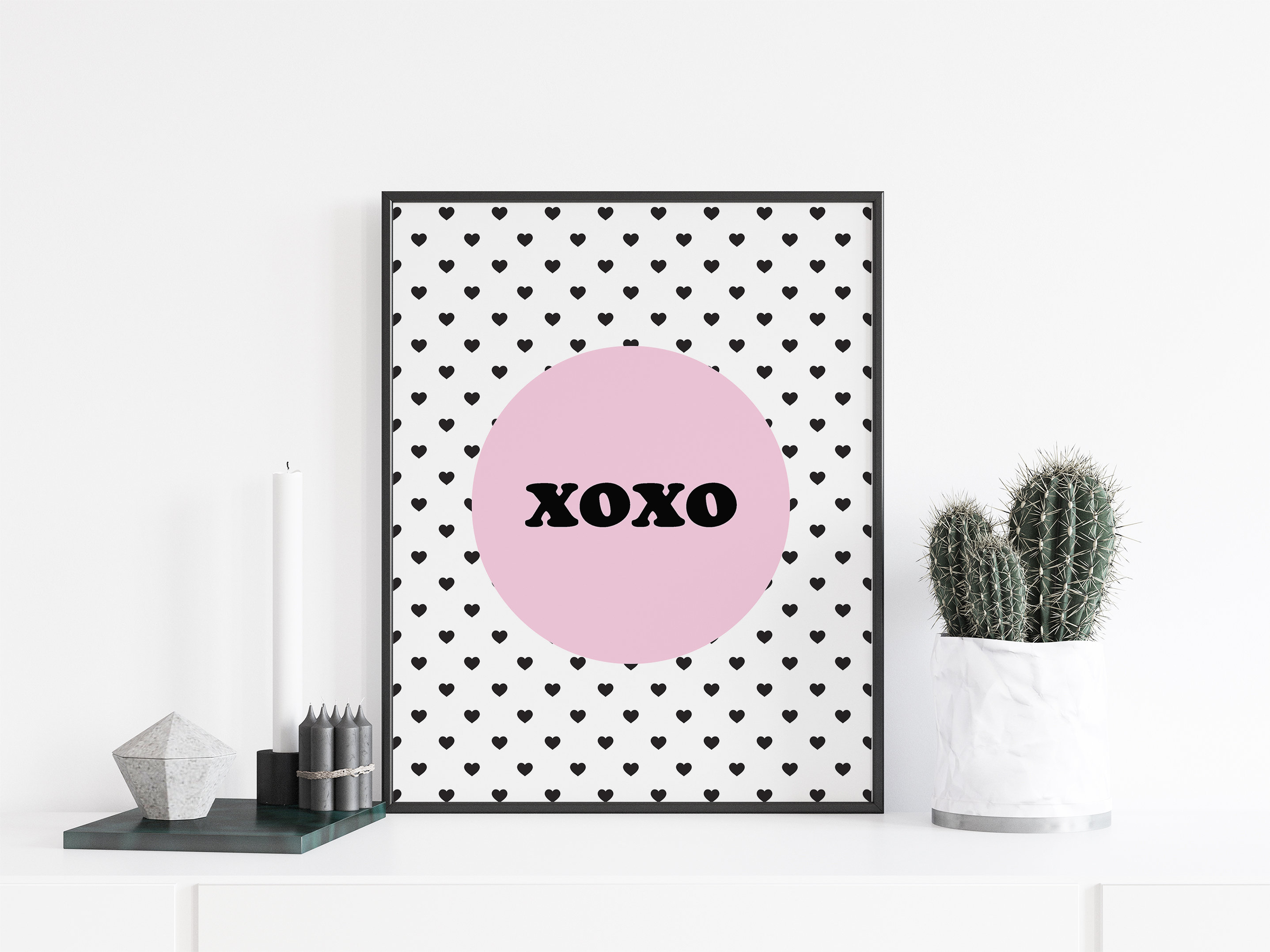 Prints Art & Collectibles XOXO Print Digital Printable Wall Art / Black ...