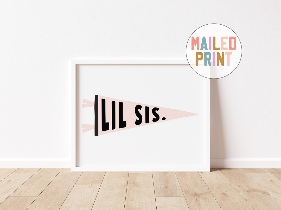 Lil Sis Wall Art Pennant Flag Print Printed Art for Home Modern and Fun ...