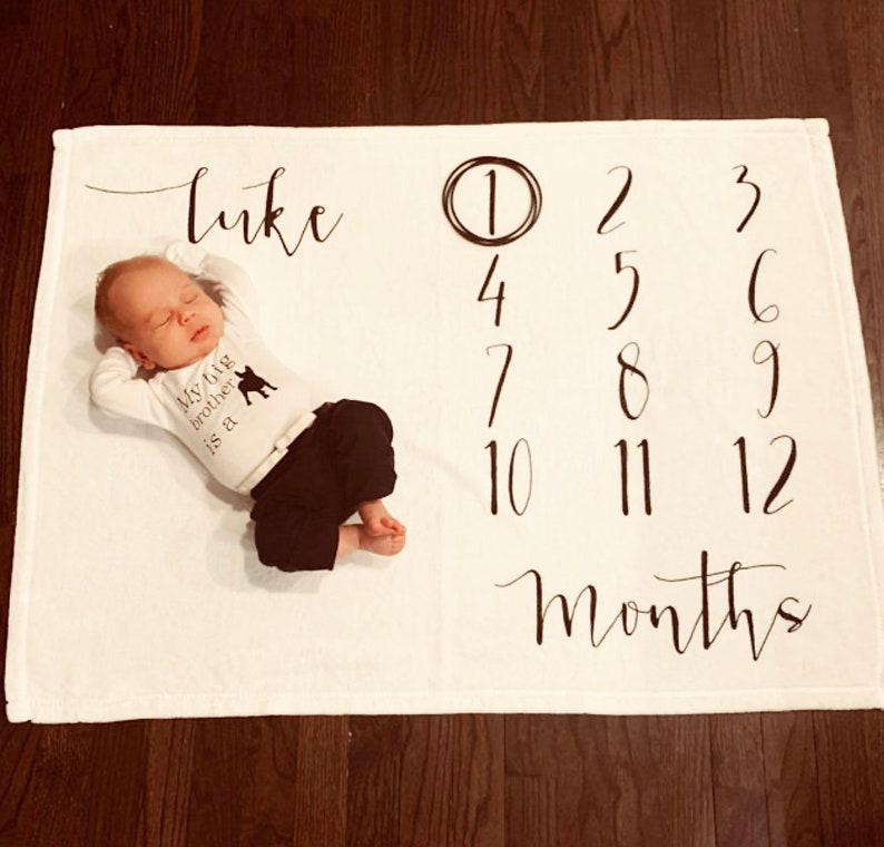 Simple and Modern Personalized Milestone Blanket // Modern - Etsy
