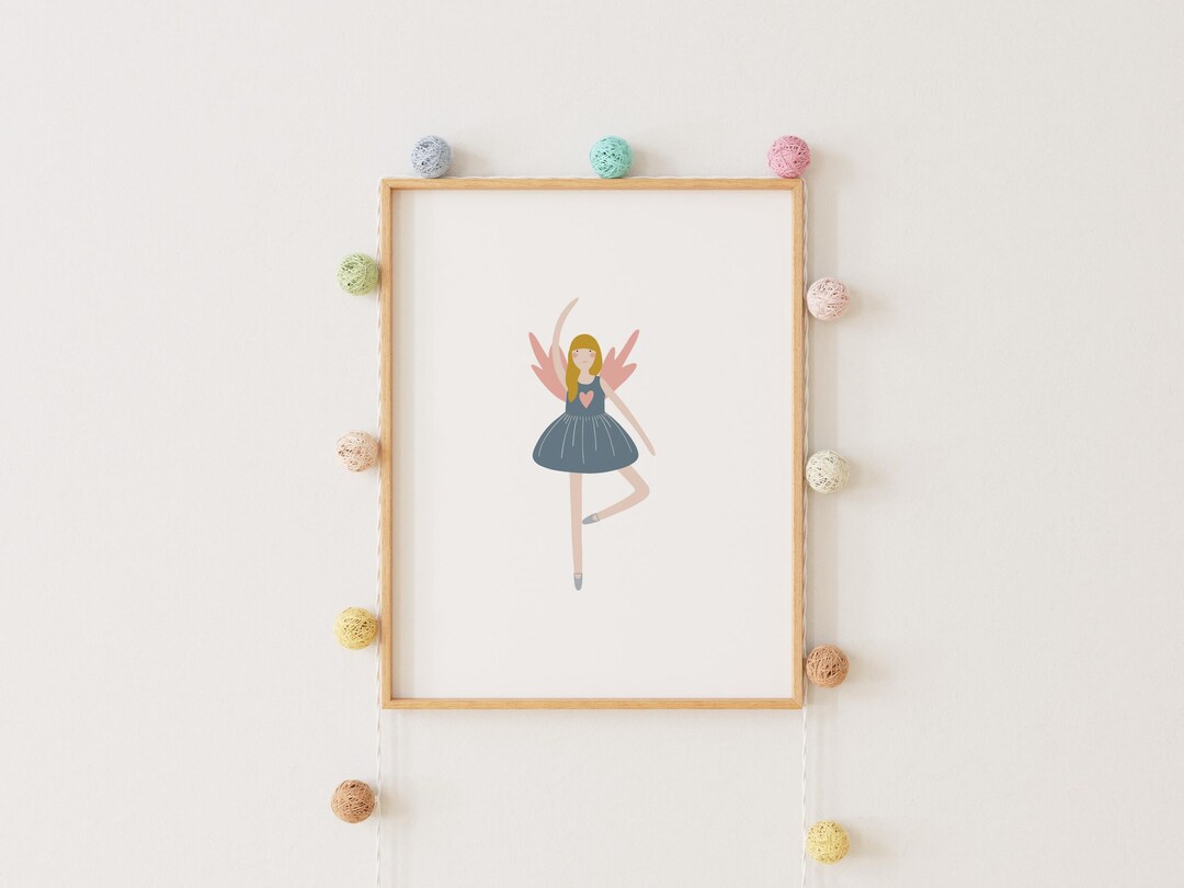 Ballerina Art Print: Boho Nursery, Girls Bedroom Decor (digital ...