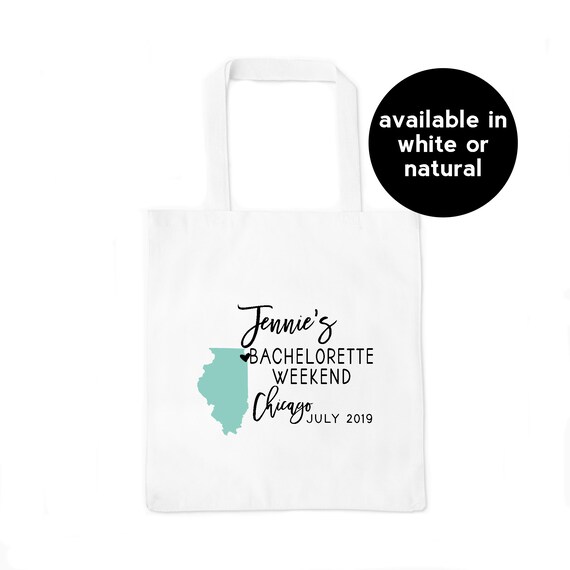 Chicago Personalized Bachelorette Party Tote Bag Custom Etsy