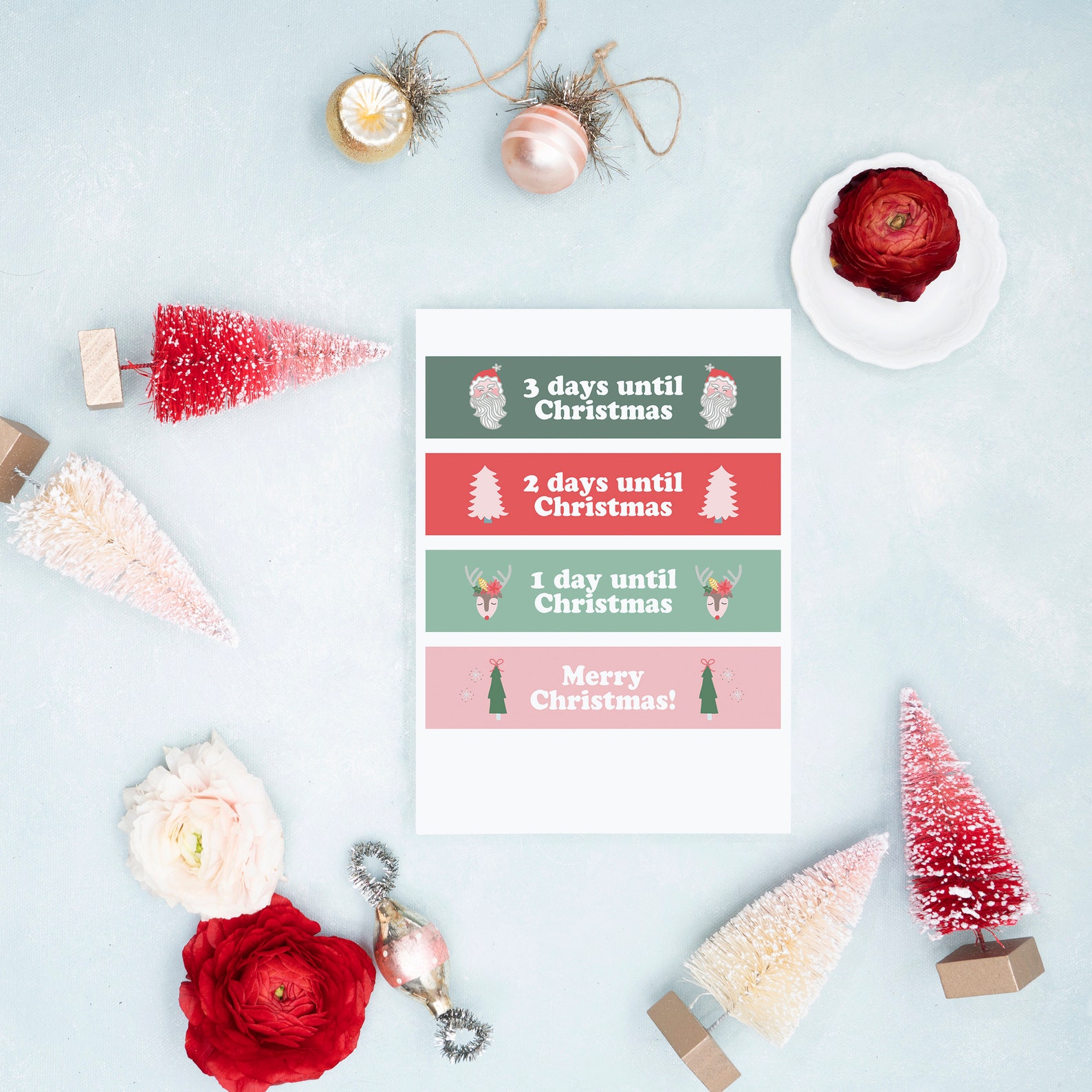 Christmas Countdown Paper Chain Garland Advent Calendar for - Etsy